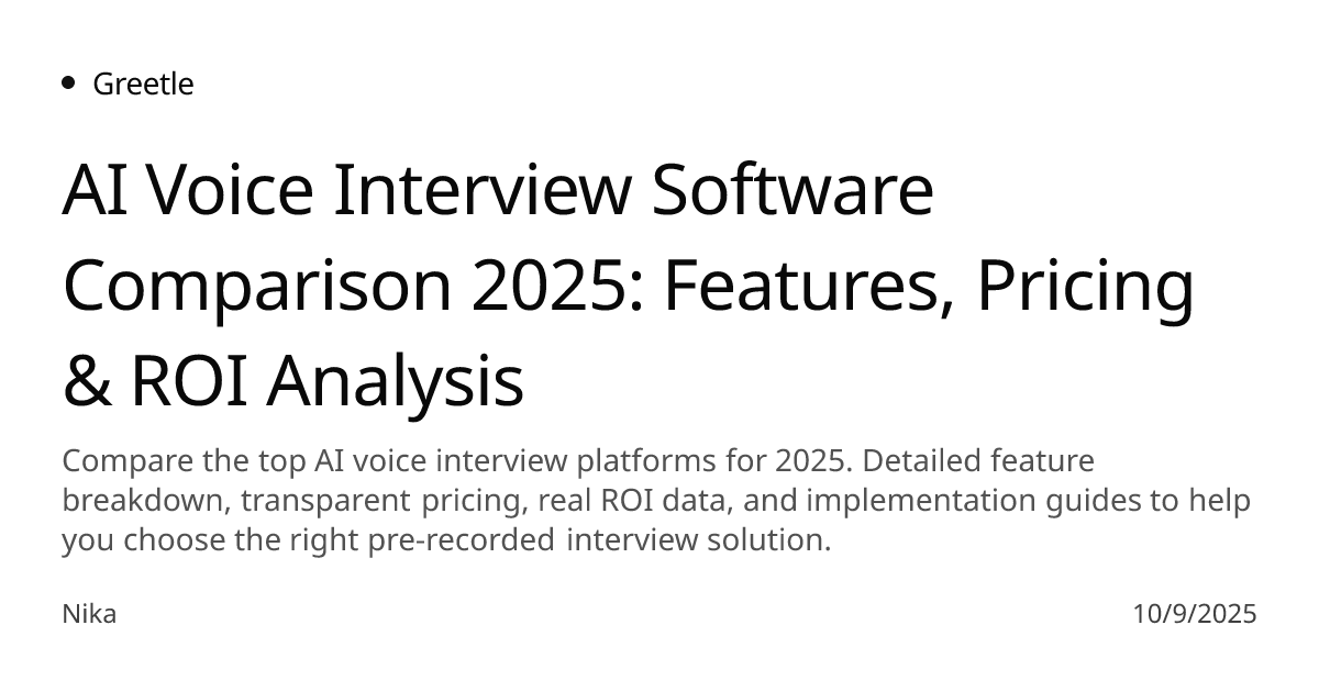 AI Voice Interview Software Comparison 2025: Features, Pricing & ROI ...